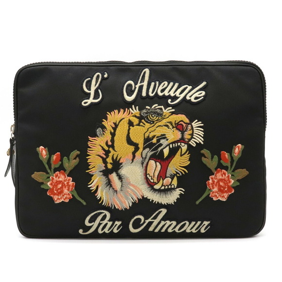 Gucci | Bags | Gucci Embroidered Laptop Case Nylon Black | Poshmark